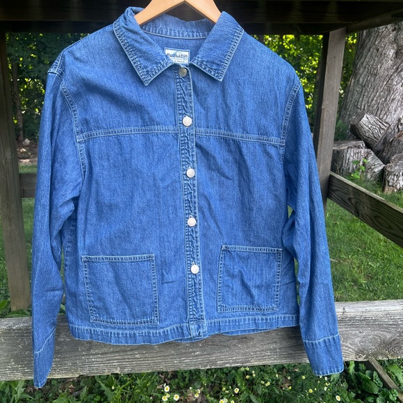 Pendleton | Jackets & Coats | Vintage Pendleton Denim Shirt Shacket Blue Button Up Jacket Womens ...